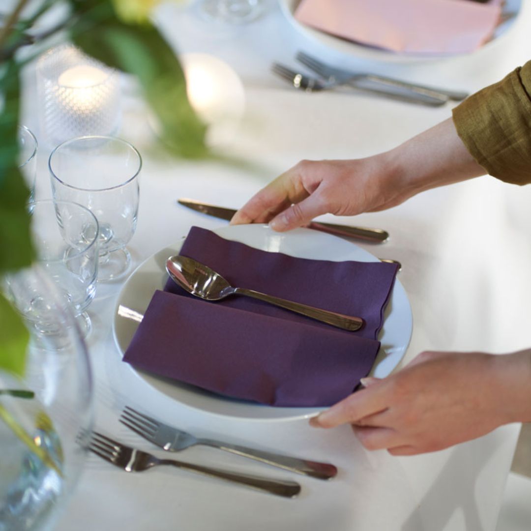 Dinner Napkins | FSC | Dunisoft | Plum | 360pcs | Chem-Pack
