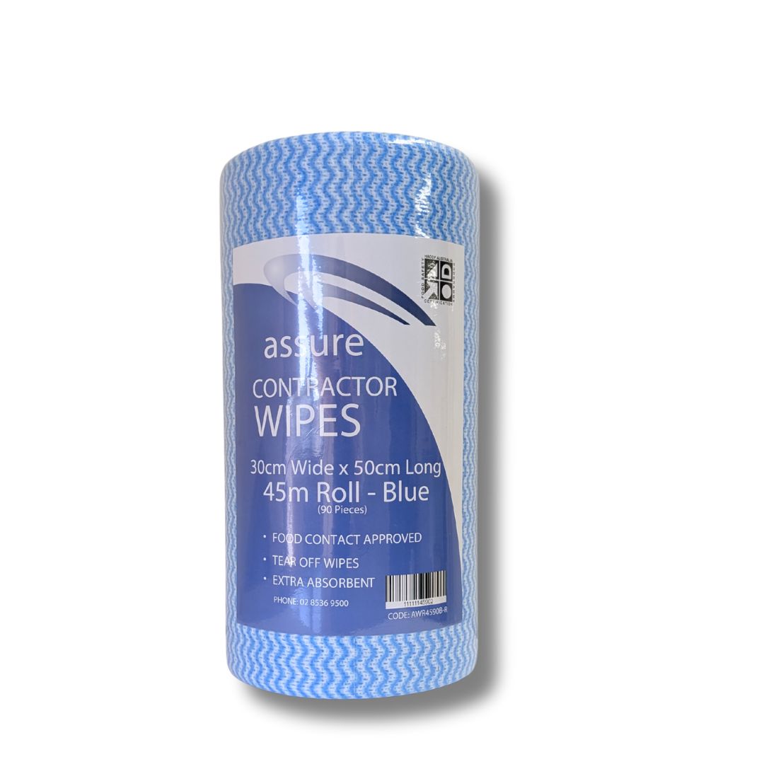 Wipes | Assure | Contract Blue | 45m | 90pcs | Chem-Pack