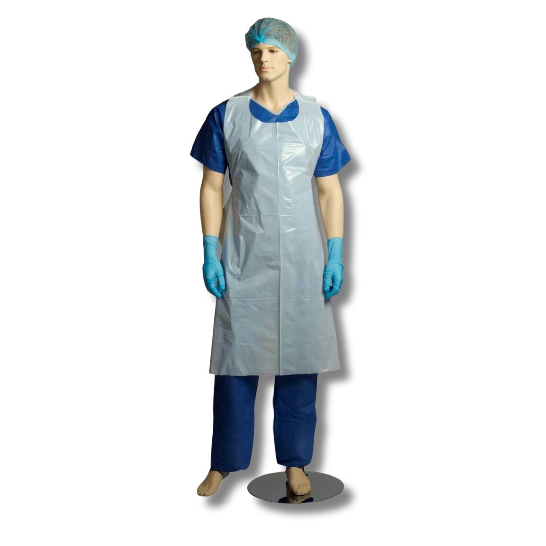 Aprons | HACCP | Polythene White | 100pcs | 5ctn | Chem-Pack