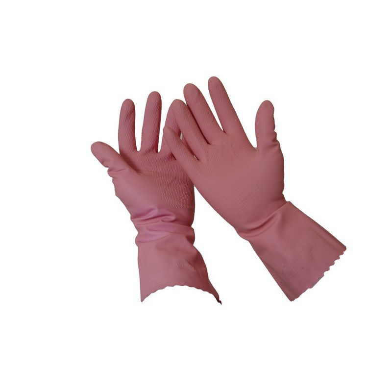 Skin Shield Silverlined Rubber Gloves | Pink | #8 | Pair | Chem-Pack