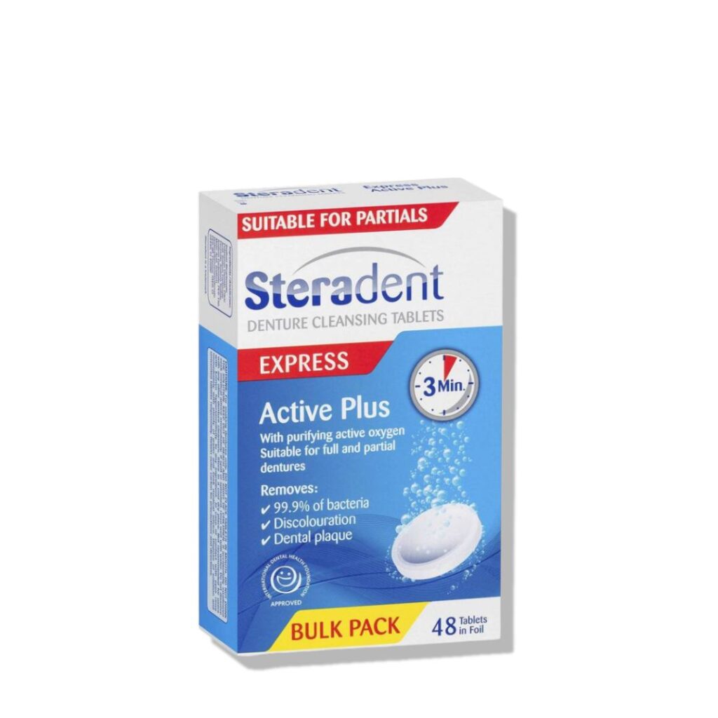 Steradent Tablets Express Active Plus Bulk Pack | 48pcs | Chem-Pack