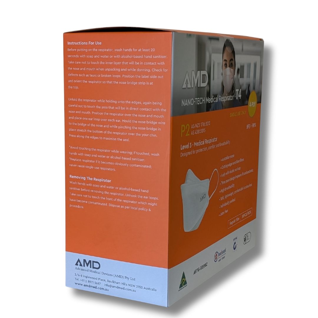 Disposable Respirator Mask | TGA Listed | Nano-Tech P2 | 50pcs | Chem-Pack