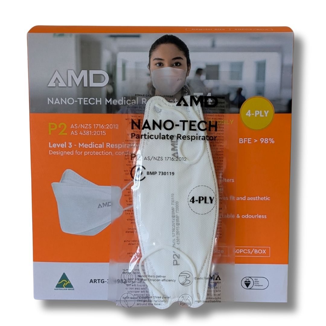 Disposable Respirator Mask | TGA Listed | Nano-Tech P2 | 50pcs | Chem-Pack