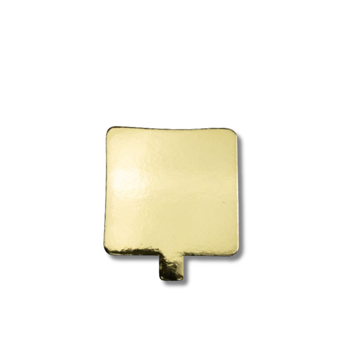 Cake Boards | Single Serve Square Tab | Gold | Small 70x70mm | 50pcs ...
